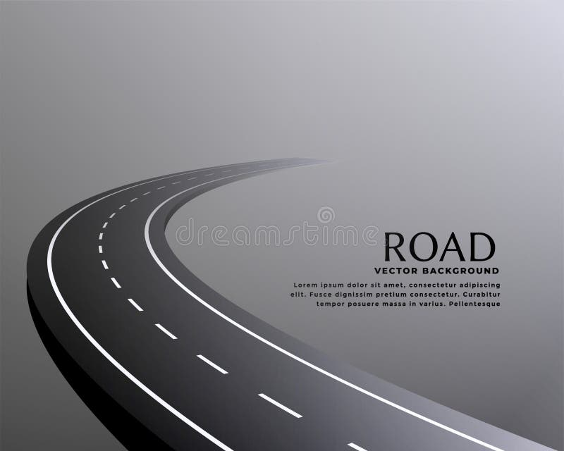 Curved Perspective Road Pathway Background Stock Vector - Illustration ...