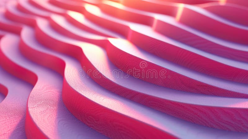 Vibrant Pink Waves Create an Abstract Pattern Under Warm Sunlight Stock ...