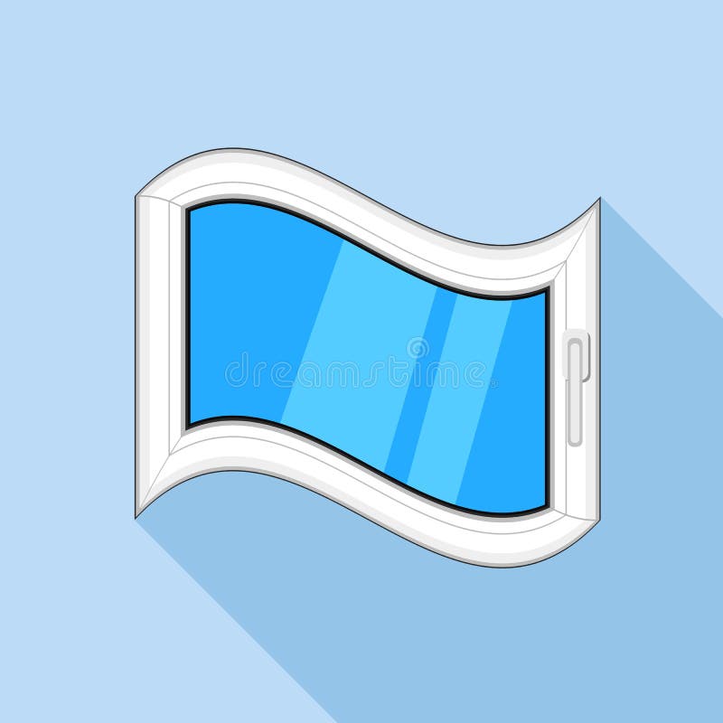 Curved Plastic Window Icon, Flat Style Stock Vector - Illustration of ...