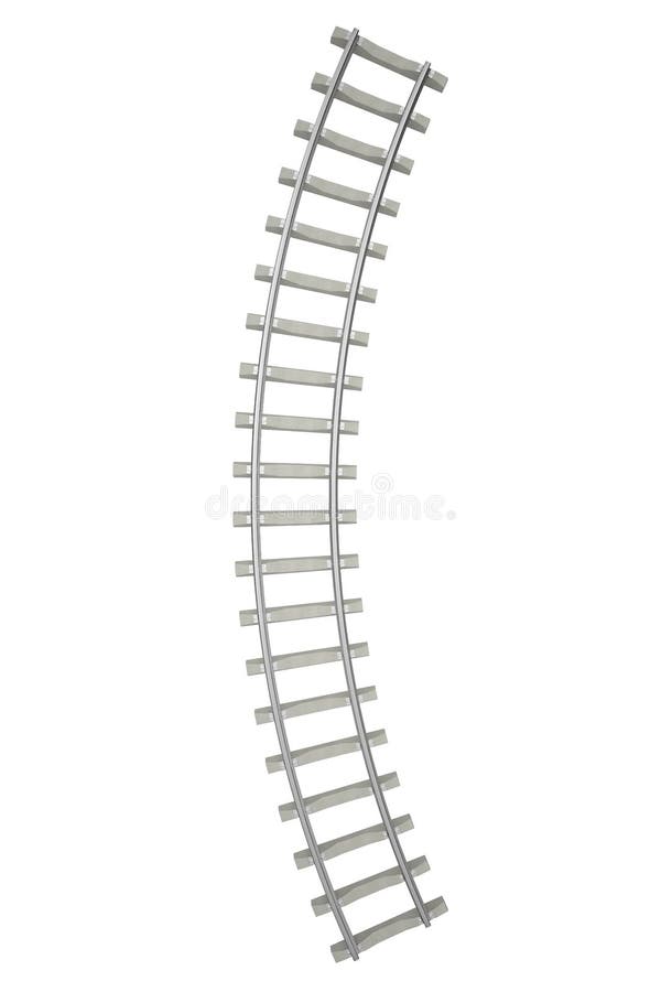 Curved Railway, Rails. Vector Isolated Illustration Stencil Stock ...