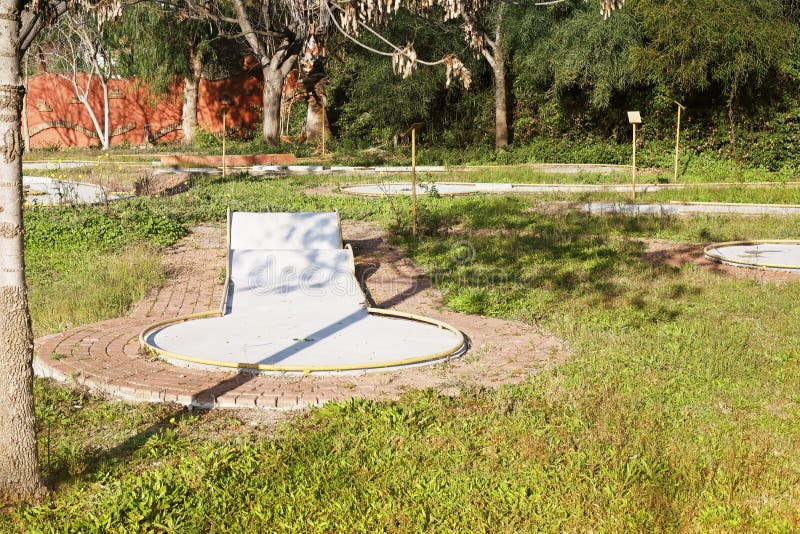 Curved Ramp on a Mini Golf Course Stock Photo - Image of outdoors ...