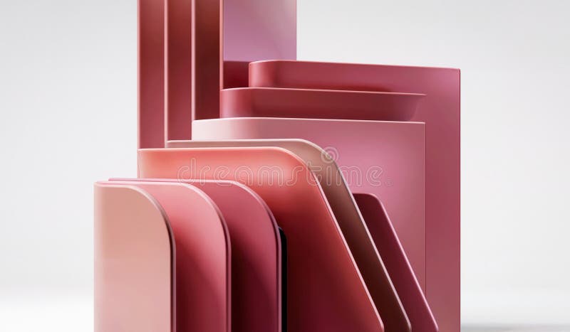 Abstract Layered Geometric Sculpture. Color of the Year 2025 Mocha ...