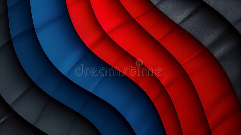 Curved Red and Blue Layered Abstract Design Stock Illustration ...