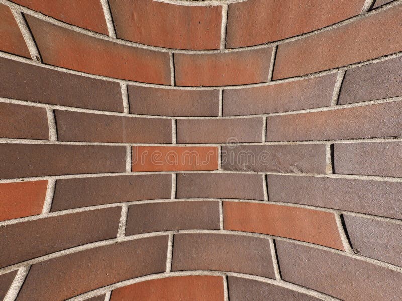 Curved Red Brick Wall Background Stock Photo - Image of brickwork ...