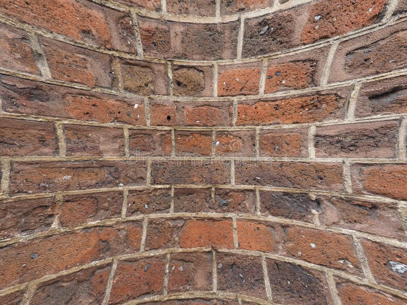 Curved Red Brick Wall Background Stock Image - Image of pattern, blank ...