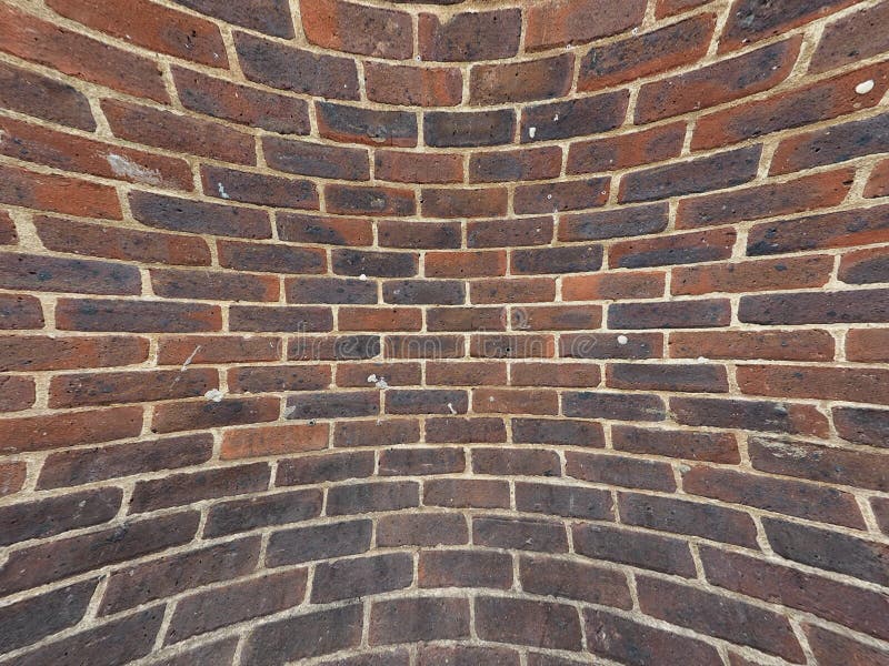 Curved Red Brick Wall Background Stock Image - Image of curved, pattern ...