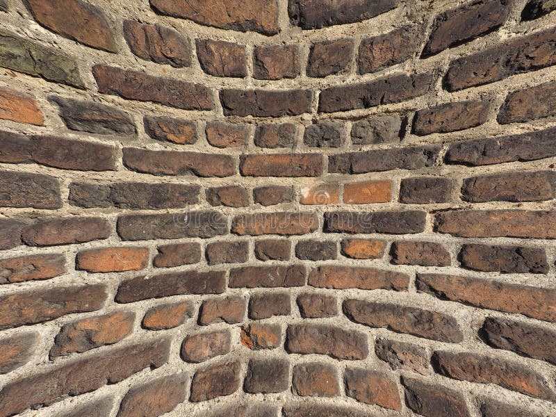 Curved Red Brick Wall Background Stock Image - Image of construction ...