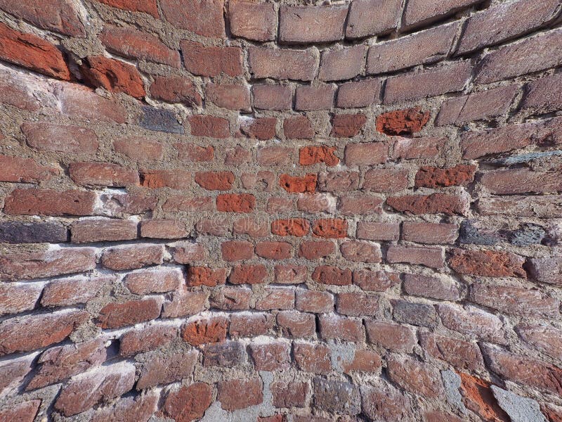 Curved Red Brick Wall Background Stock Photo - Image of texture ...