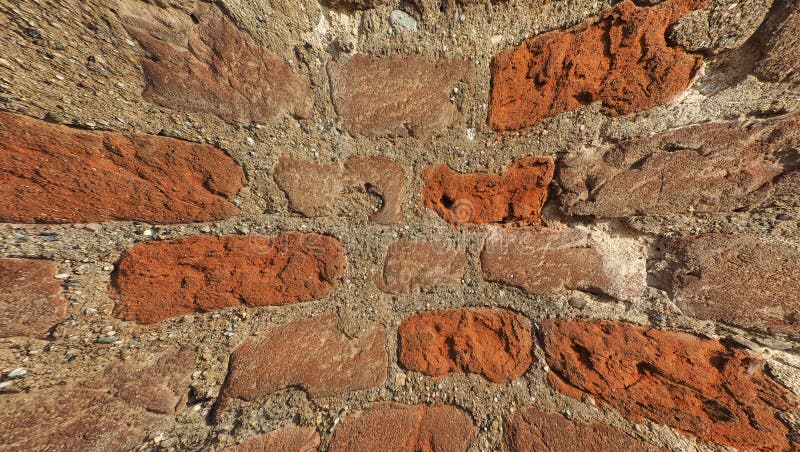 Curved Red Brick Wall Background Stock Photo - Image of building, blank ...