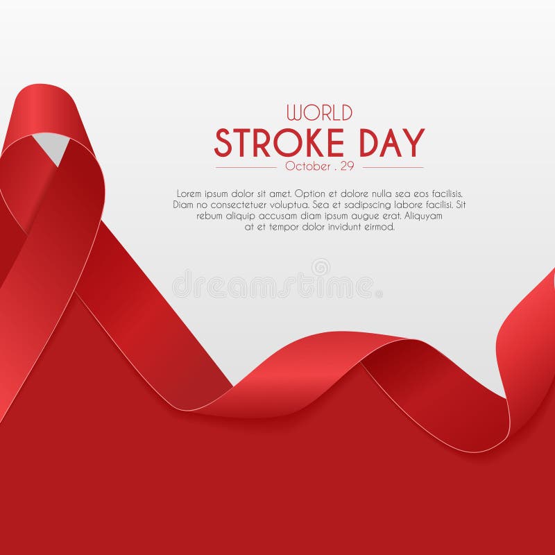 Curved Red Ribbon, Perfect for World Stroke Day Posters Stock ...