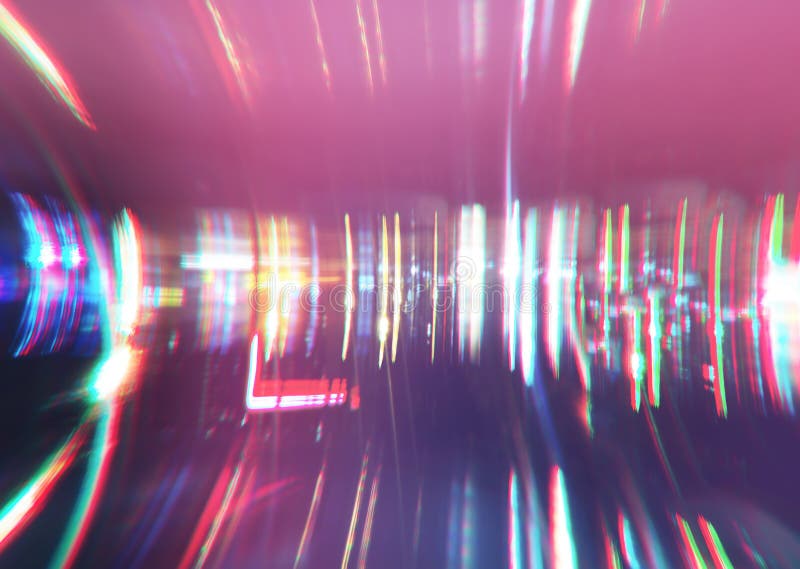 Curved Retro Neon Lights at Night Background Stock Image - Image of ...