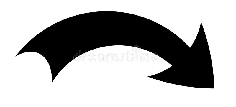 Curved Right Arrow Sign Vector Stock Vector - Illustration of sign ...