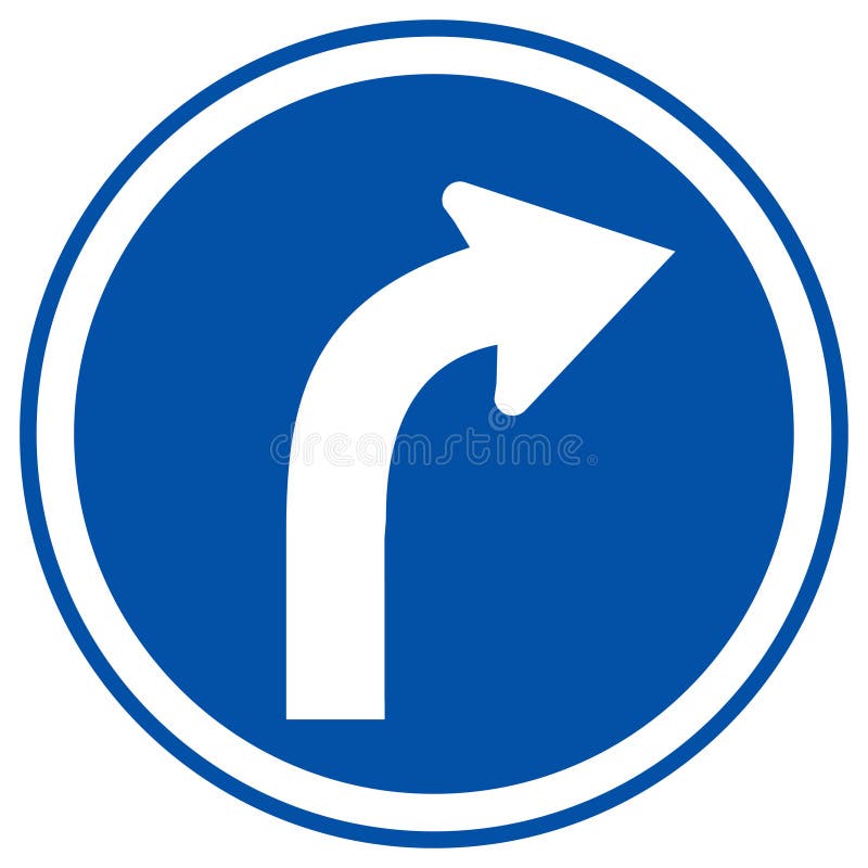 Curved Left and Curved Right Traffic Road Sign, Vector Illustration ...