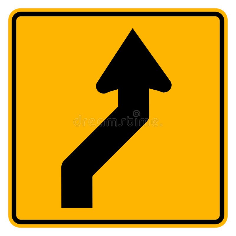 Curved RightTraffic Road Sign,Vector Illustration, Isolate on White ...