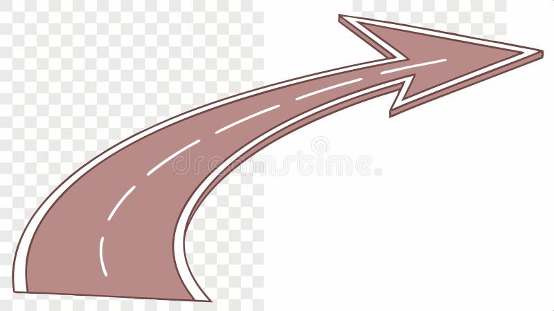 Curved Road Arrow, Directional Sign Illustration Vector Design ...