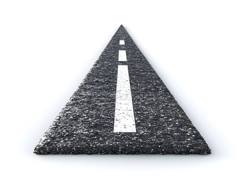 Curved Road with Arrow Sign Symbolizing Direction and Journey on White ...