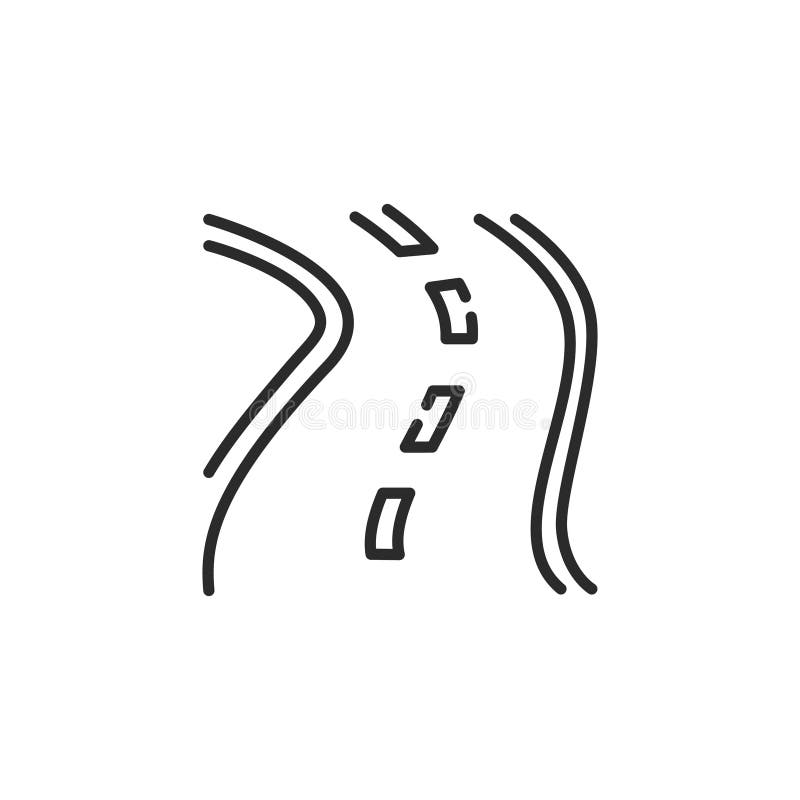 Curved Road Icon stock vector. Illustration of traffic - 391930480