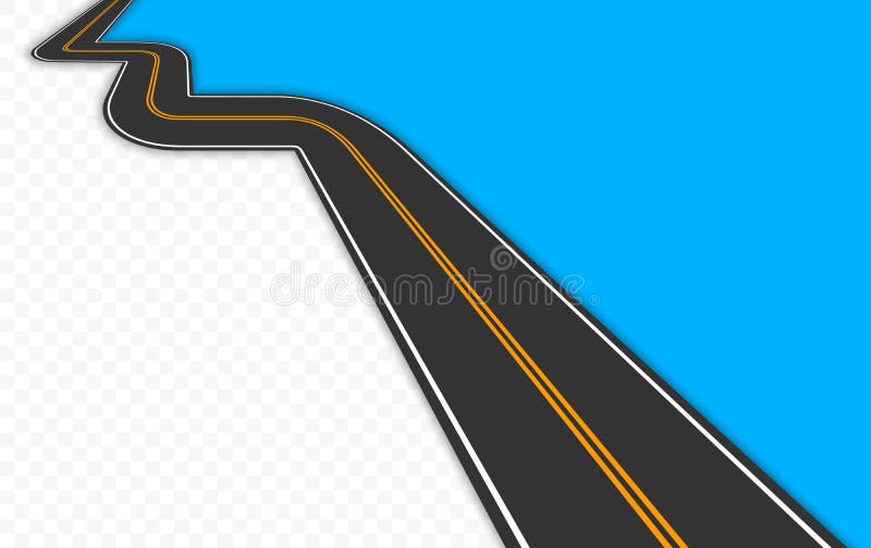 Curved Road with Markings. Vector Illustration Stock Vector ...