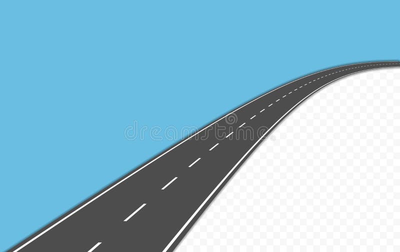 Curved Road with Markings. Vector Illustration Stock Vector ...