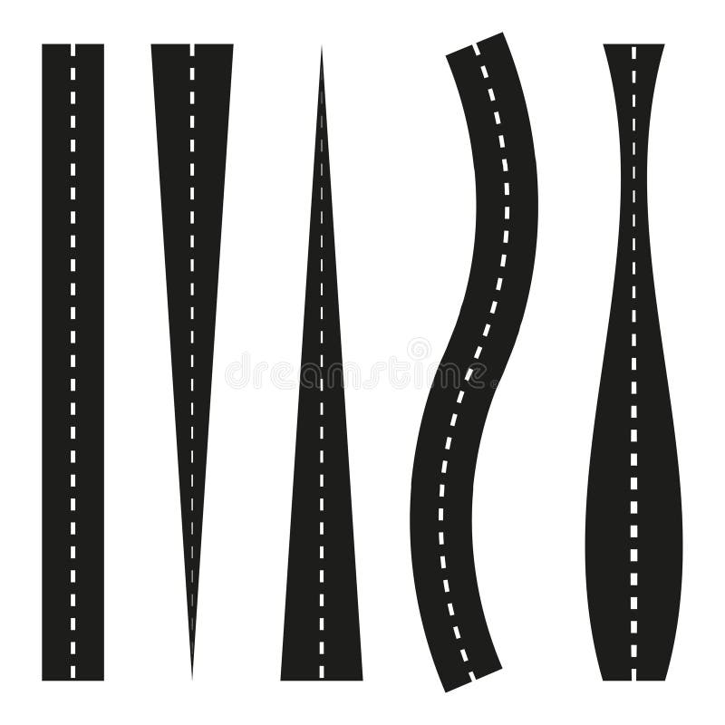 Curved Road Vector Set Stock Illustrations – 958 Curved Road Vector Set ...