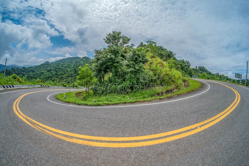 Curved road in Thailand stock image. Image of view, curved - 79101813