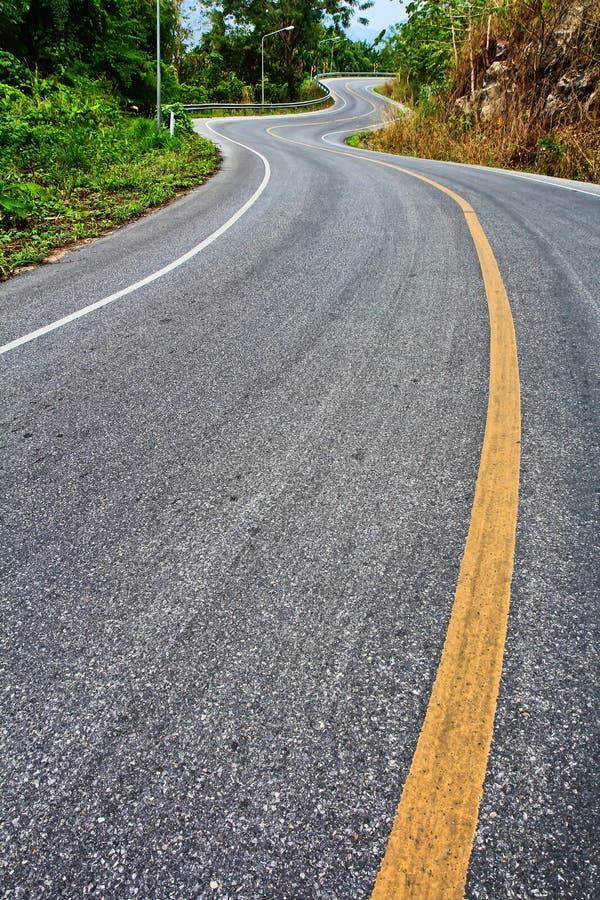 Curved road stock photo. Image of direction, distance - 30299626