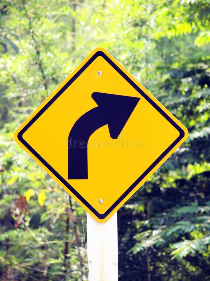 Curved Road Traffic Sign stock image. Image of empty - 70571077