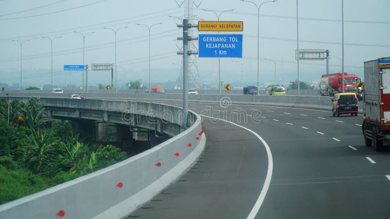 The Curved Road of the Trans Java Toll Road during the Day Editorial ...