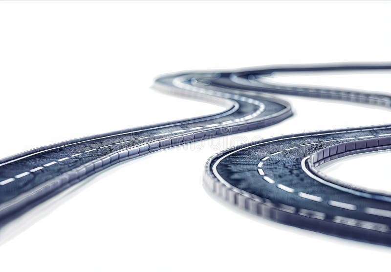 A Curved Road with a White Background Stock Photo - Image of curved ...