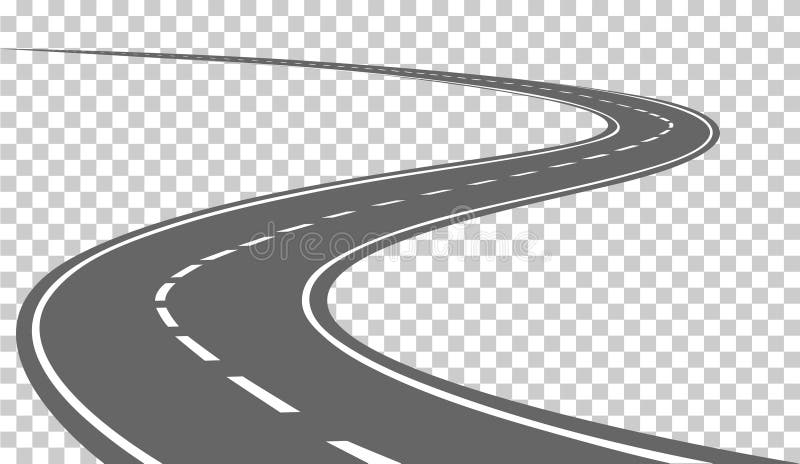 Curved Road with White Markings Stock Vector - Illustration of grey ...