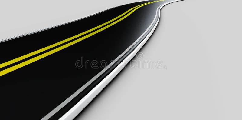 Curved Road with Yellow Markings. Stock Illustration - Illustration of ...