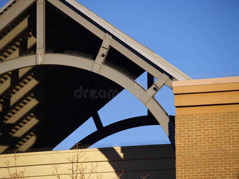 Curved roof support stock image. Image of open, external - 4194689