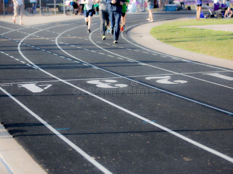Curved Running Track stock image. Image of sport, surface - 100930399