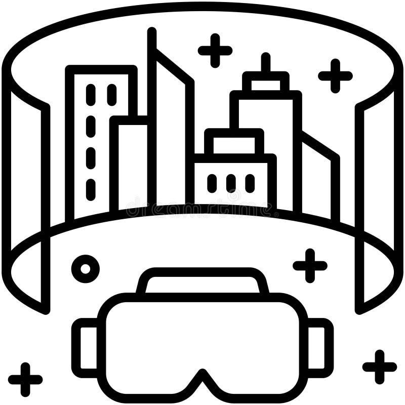 Curved Screen and VR Glasses Icon, Metaverse Related Vector Stock ...