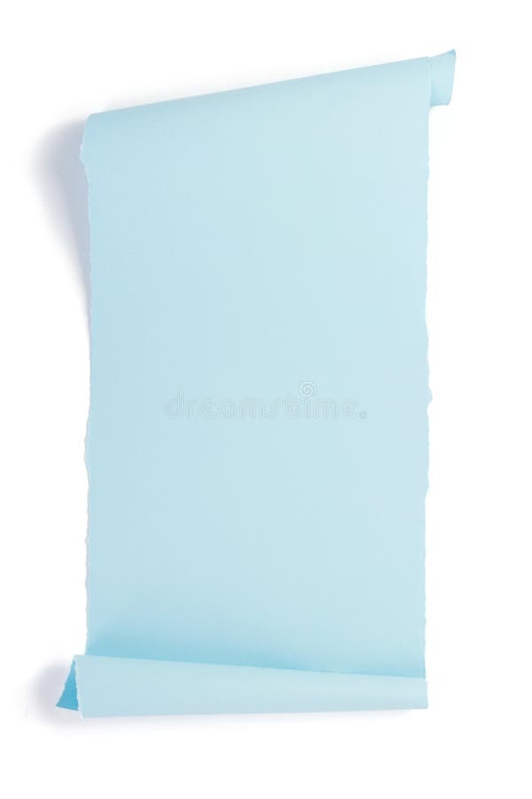 Curved or Scrolled Paper Isolated at Whit Stock Photo - Image of empty ...