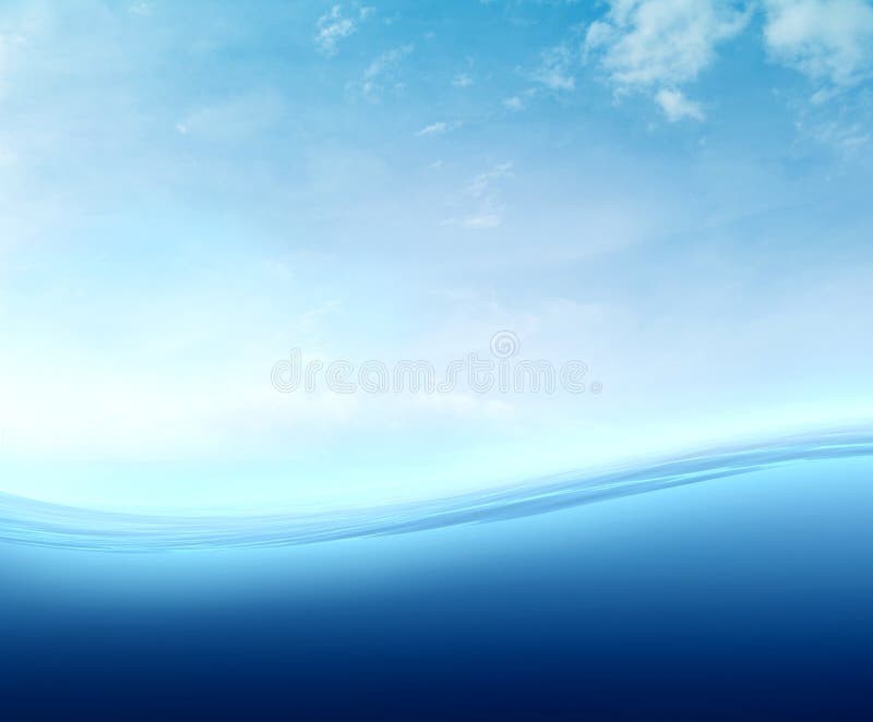 Blue Sea Waves. Abstract Background with Bright Sea Waves and Gradient ...