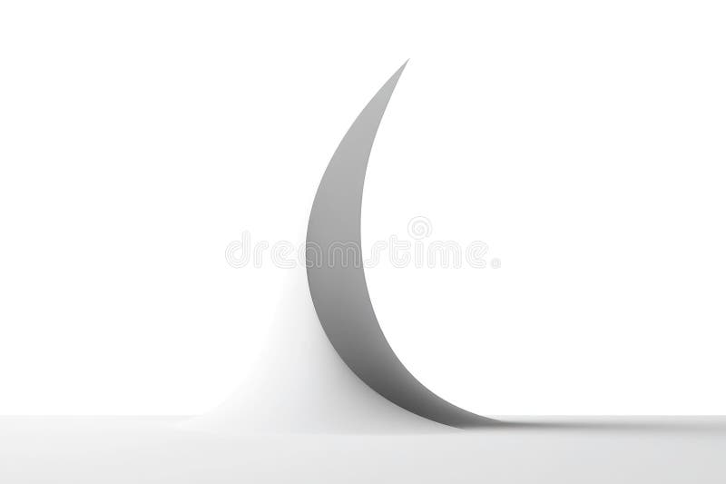 Curved Shadow on a White Surface Creating an Abstract Minimalist Art ...