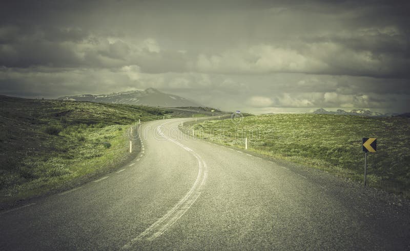 Curved Shape Asphalt Road in High Mountains Stock Photo - Image of high ...