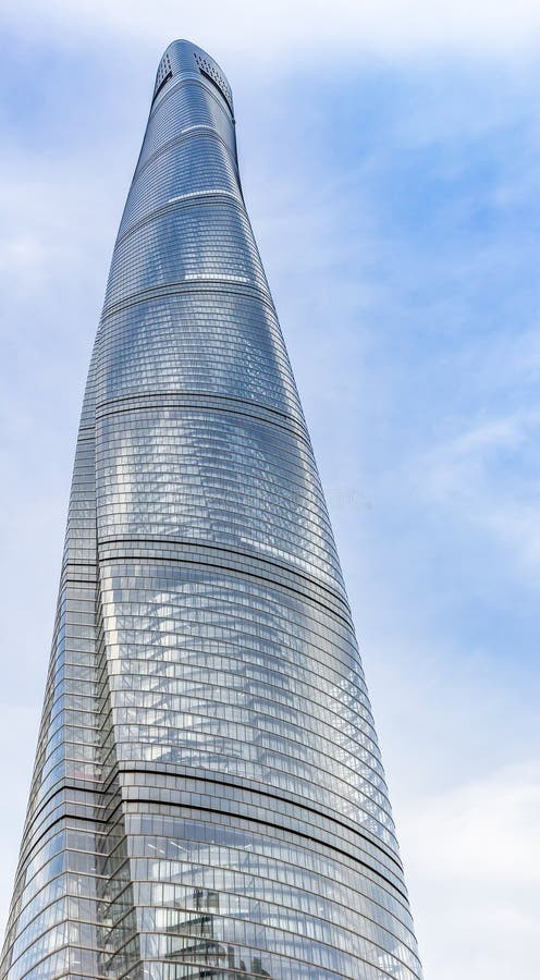 Curved Shape of the Shanghai Tower Skyscraper in Shanghai Stock Image ...