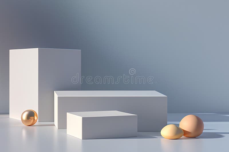 Curved Shape, Square Shape, Podium Display, Light and Shadow, Pastel ...