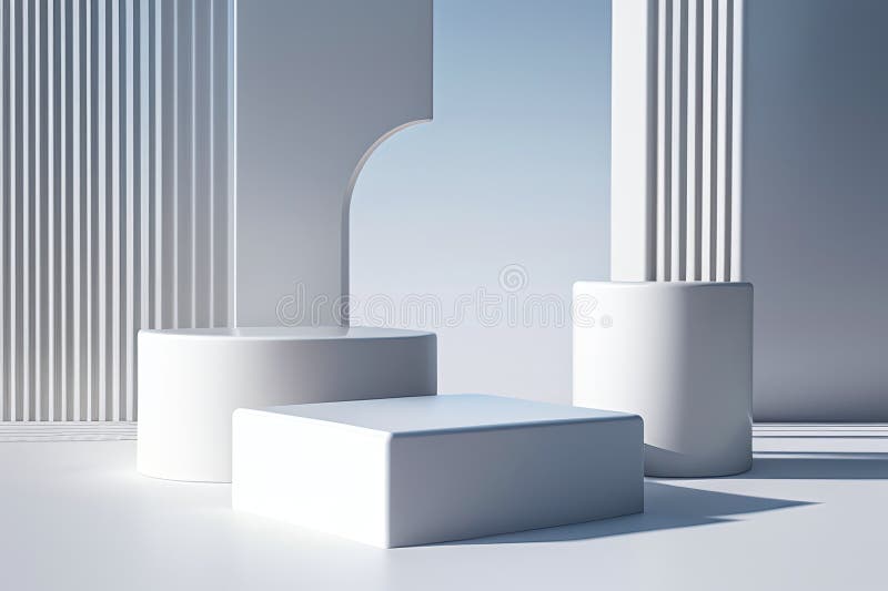 Curved Shape, Square Shape, Podium Display, Light and Shadow, Pastel ...