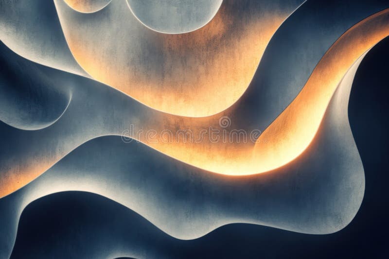 Abstract Design with Smooth Curves and Glowing Lines on a Dark ...