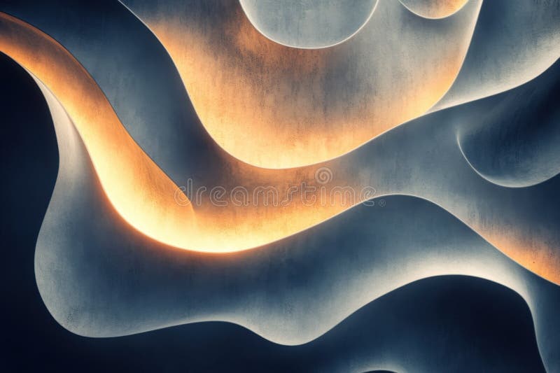 Abstract Design with Smooth Curves and Glowing Lines on a Dark ...