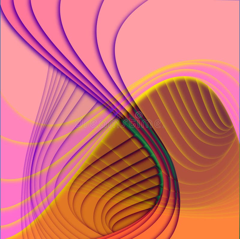 Curved shapes superimposed stock illustration. Illustration of mosaics ...