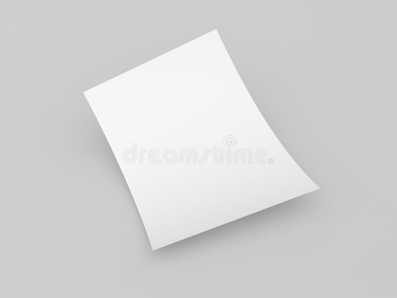 A Curved Sheet of A4 White Paper on a Gray Background. Stock ...