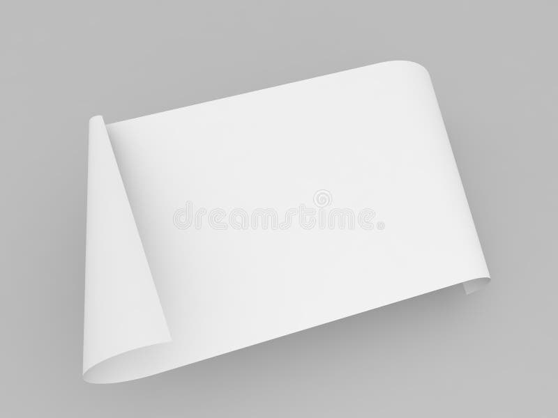 Curved Sheet of A4 Paper on a Gray Background. Stock Illustration ...
