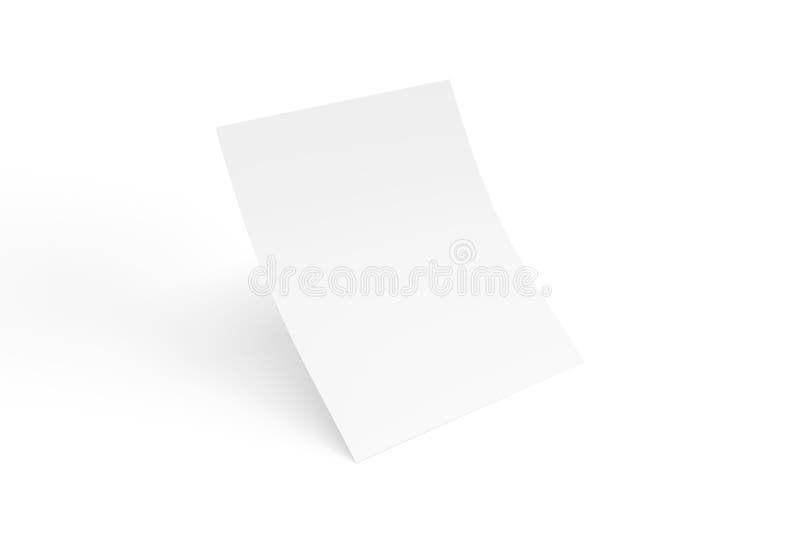 Curved Sheet of Paper Mockup Isolated on White Background Stock ...