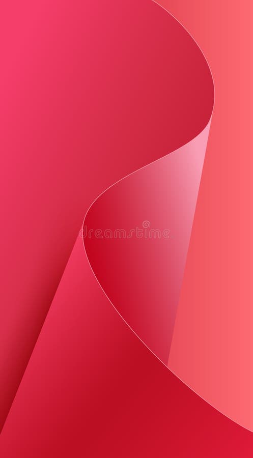 Curved Sheet of Red Paper. Vector Illustration Stock Vector ...