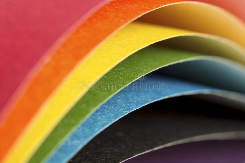 Curved Sheets of Colored Paper Stock Image - Image of paper, life: 78216001