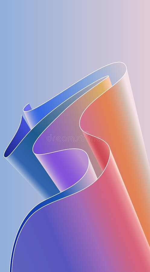 Curved Sheets of Colored Paper. Stock Illustration - Illustration of ...